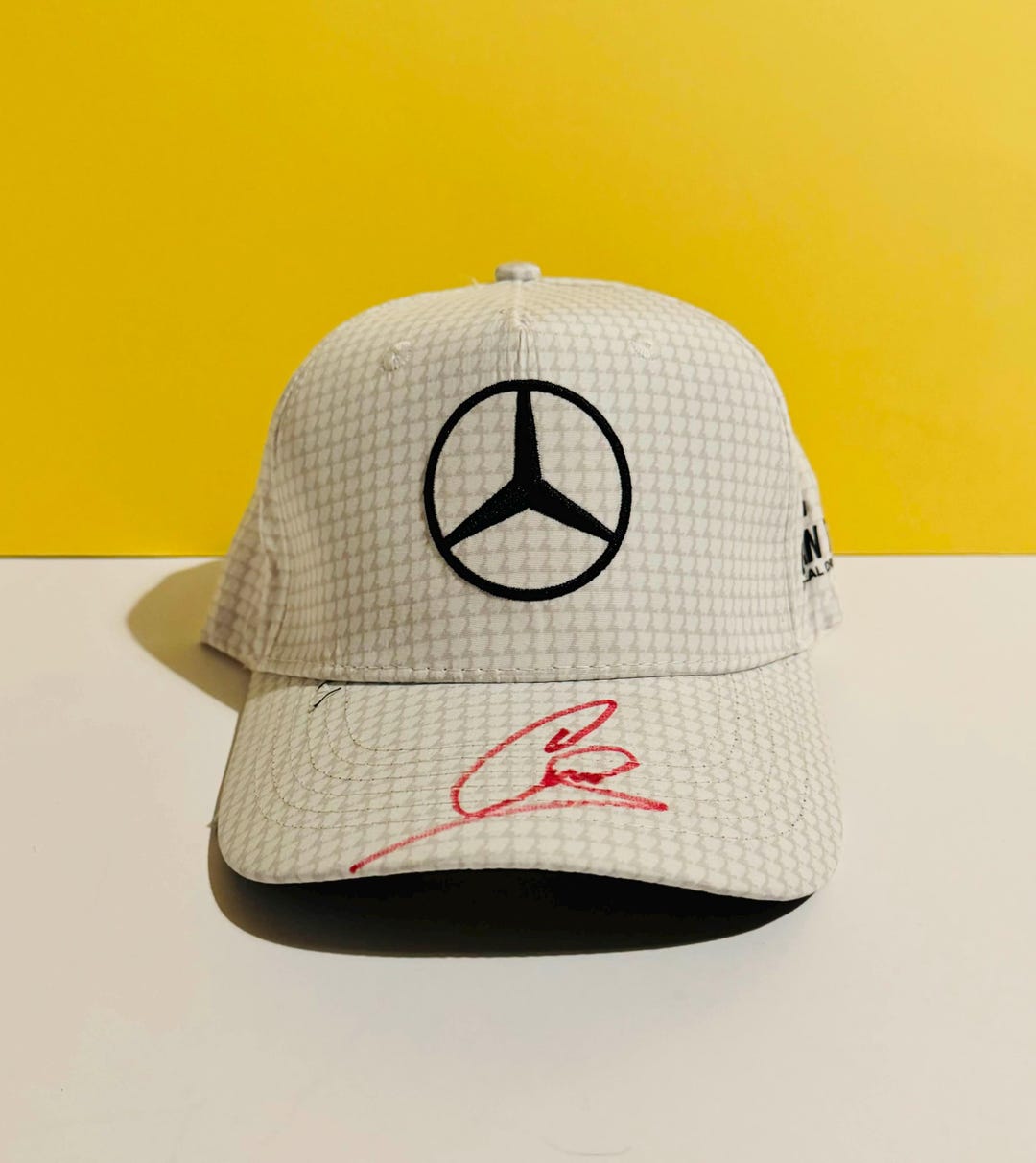 Mercedes White Formula 1 Cap Autographed by Lewis Hamilton With ...