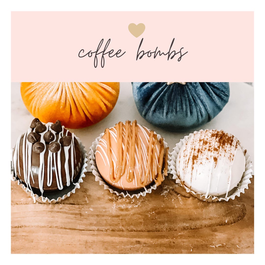 Set of 3 Coffee Bombs Cute Gift Coffee Cocoa Bombs Elegant Cookie ...