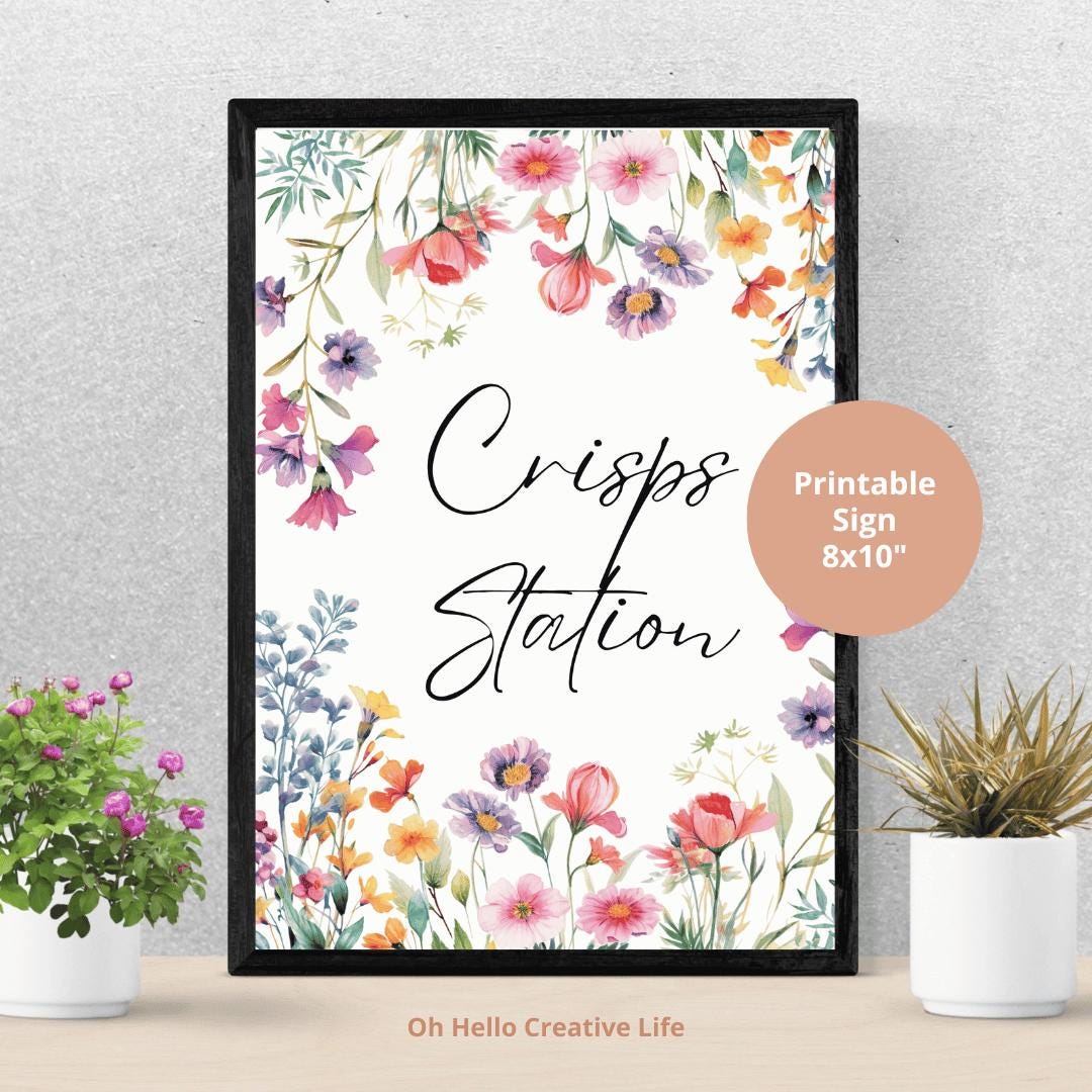 Crisps Station Sign for Hen Party, Wedding Sign, Bachelorette ...