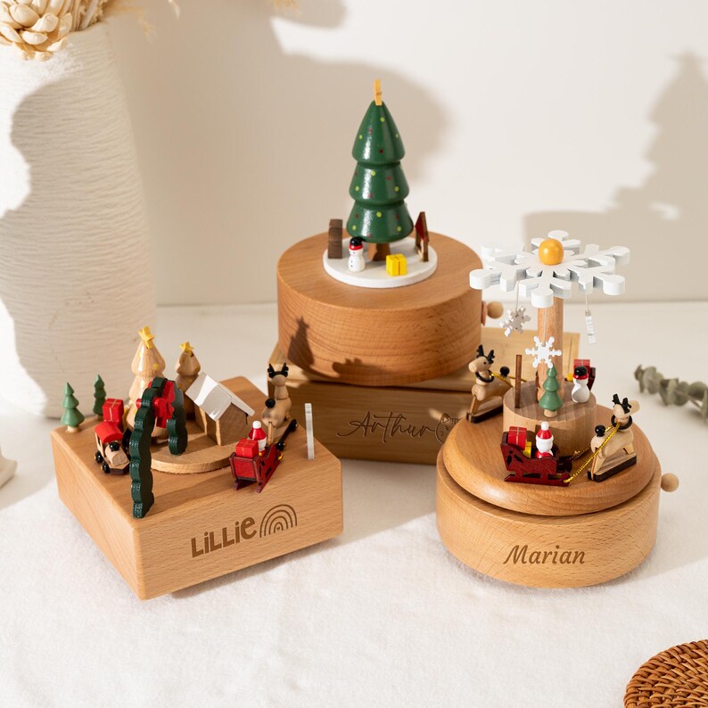 Personalized Wooden Musical Box, Engraved Music Box With Name, Wood ...