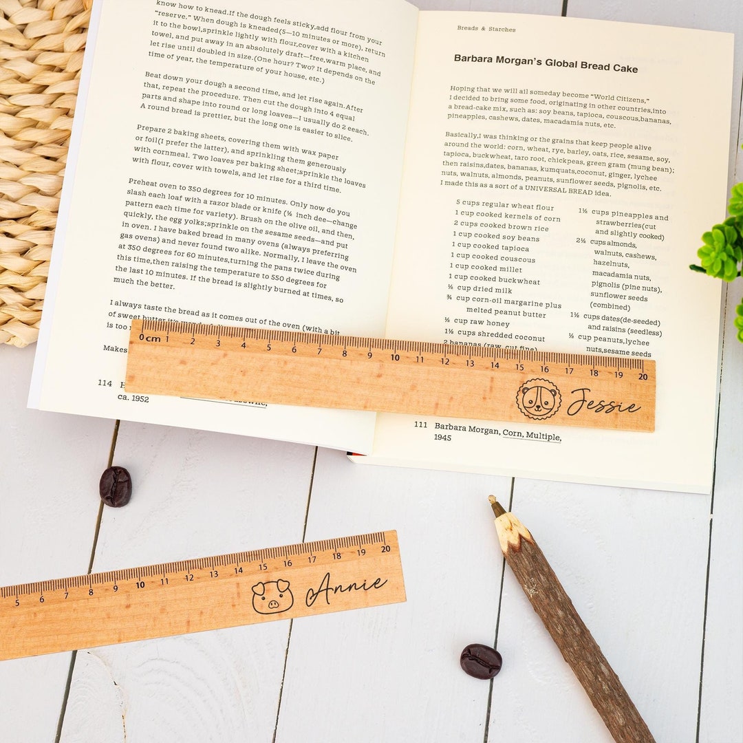 Personalized Engraved Wood 20 CM Ruler for Children, Back to School ...