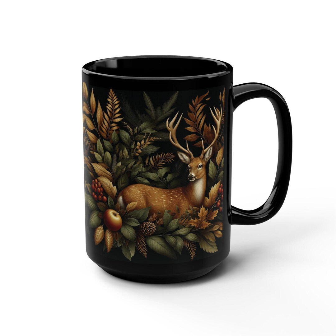 Deer Mug, Wildlife Deer Design Coffee Cup, Nature Lover Mug, Forest ...
