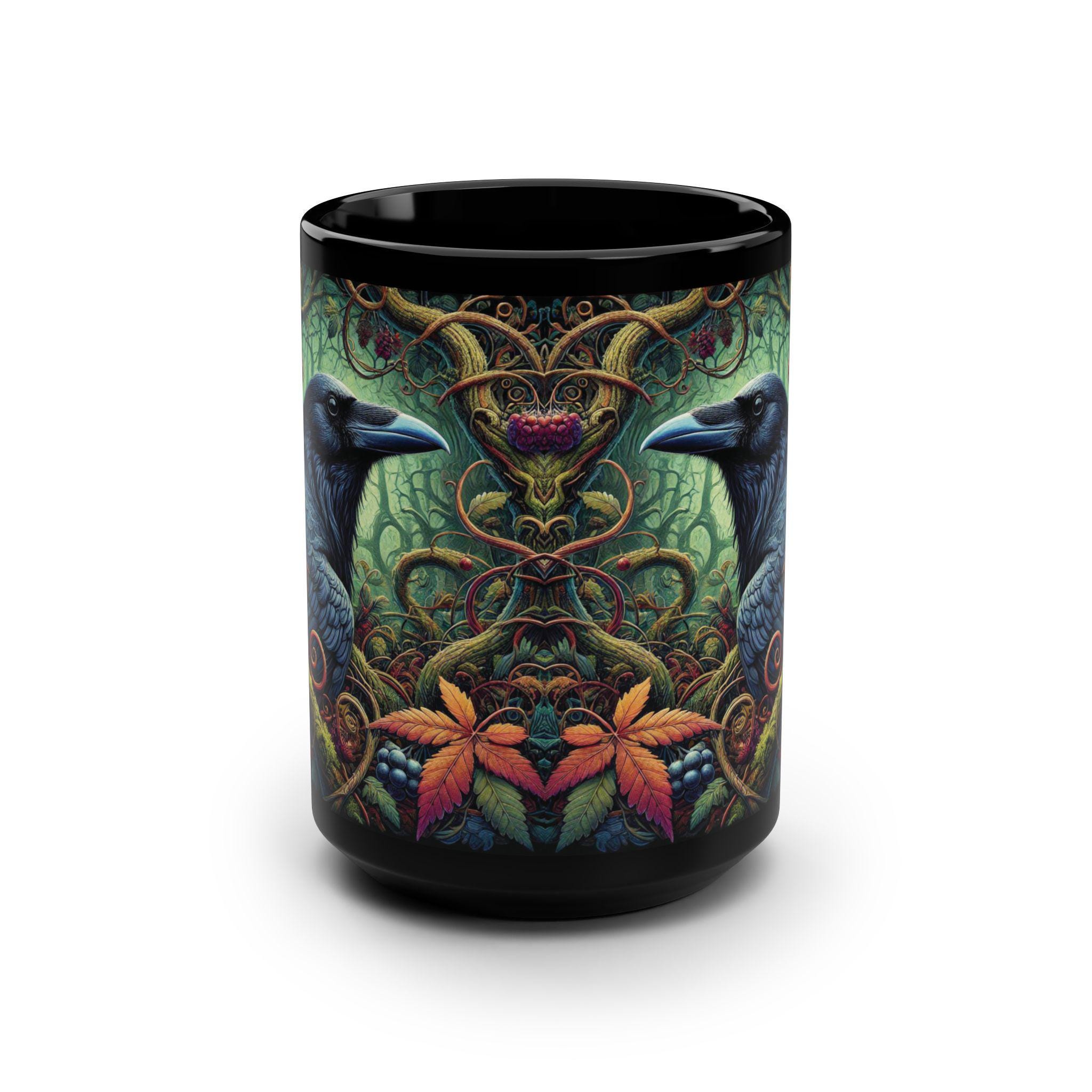 Gothic Raven Coffee Mug, Medieval Forest Vine Decor - Etsy