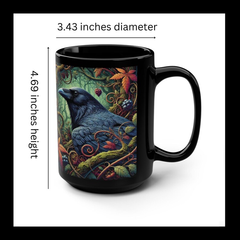 Gothic Raven Coffee Mug, Medieval Forest Vine Decor - Etsy