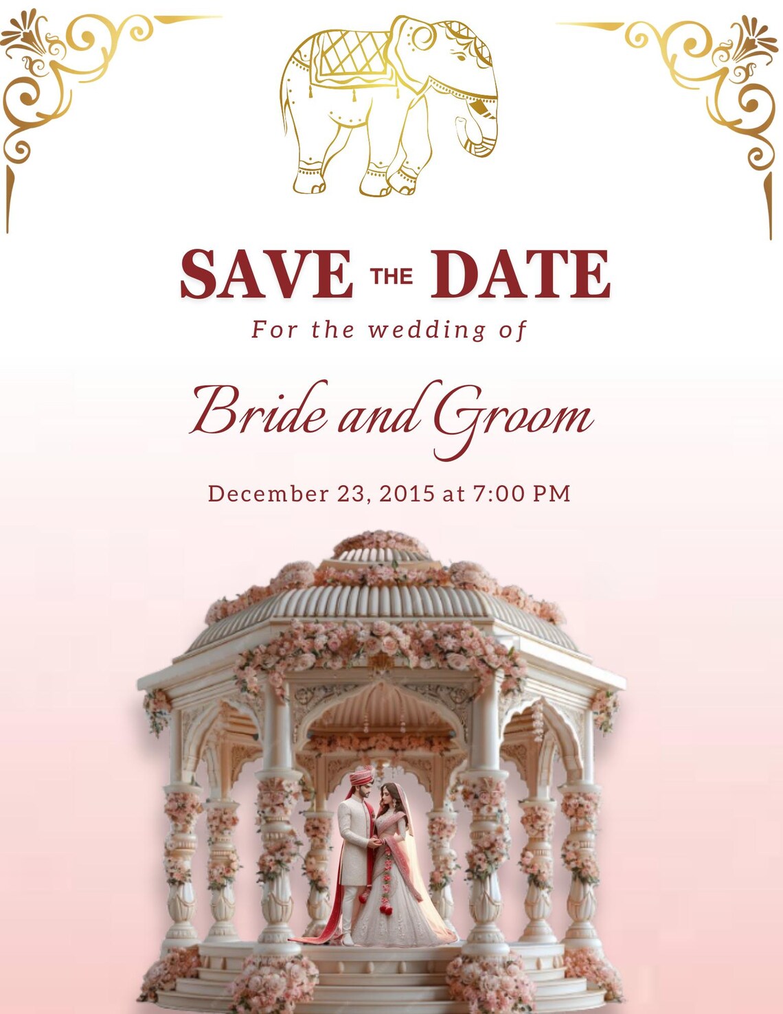 Cultural Indian Save the Date Digital Invite #3 - Etsy