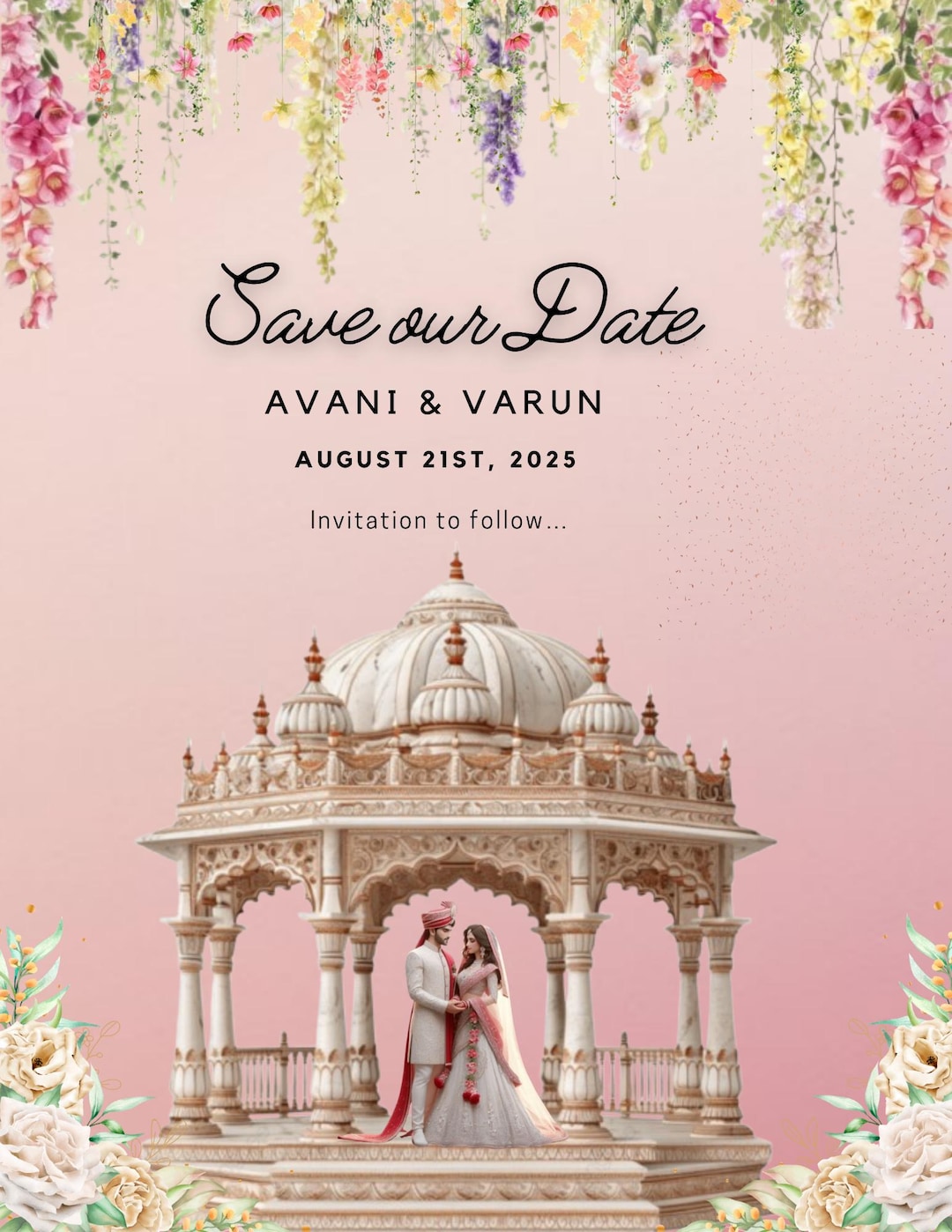 Cultural Indian Save the Date Invitation #1 - Etsy