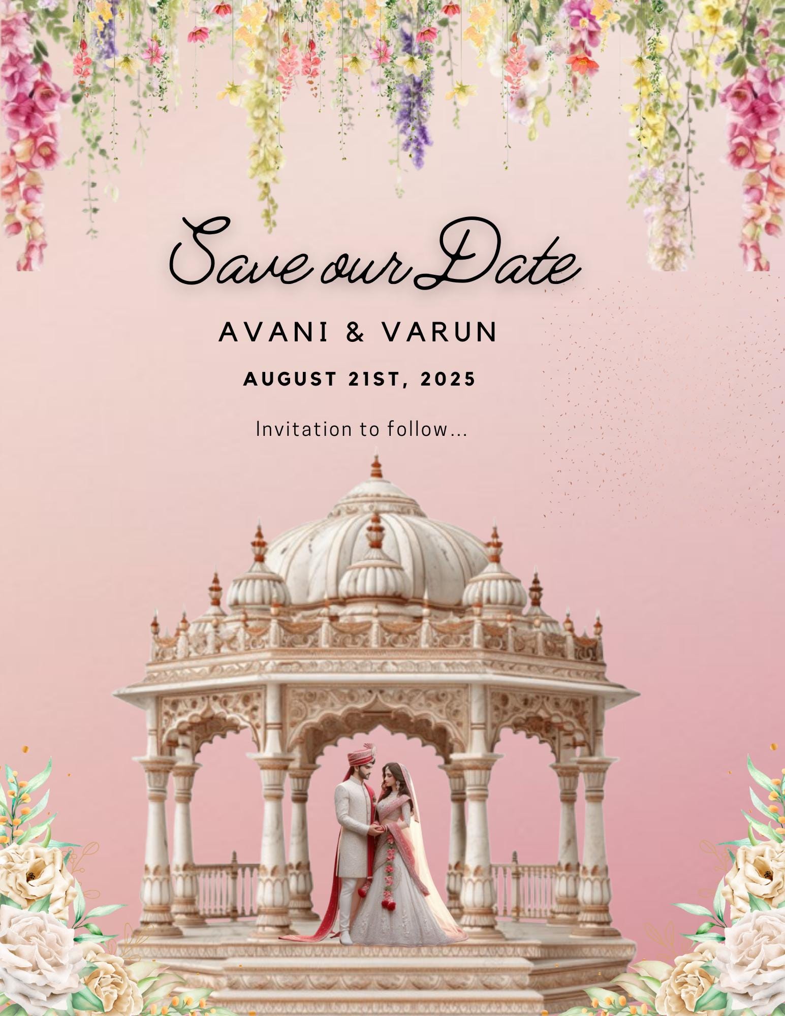 Cultural Indian Save the Date Invitation #1 - Etsy