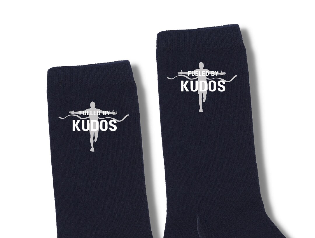 Fueled by Kudos Socks: Funny Strava Runner Gift - Etsy