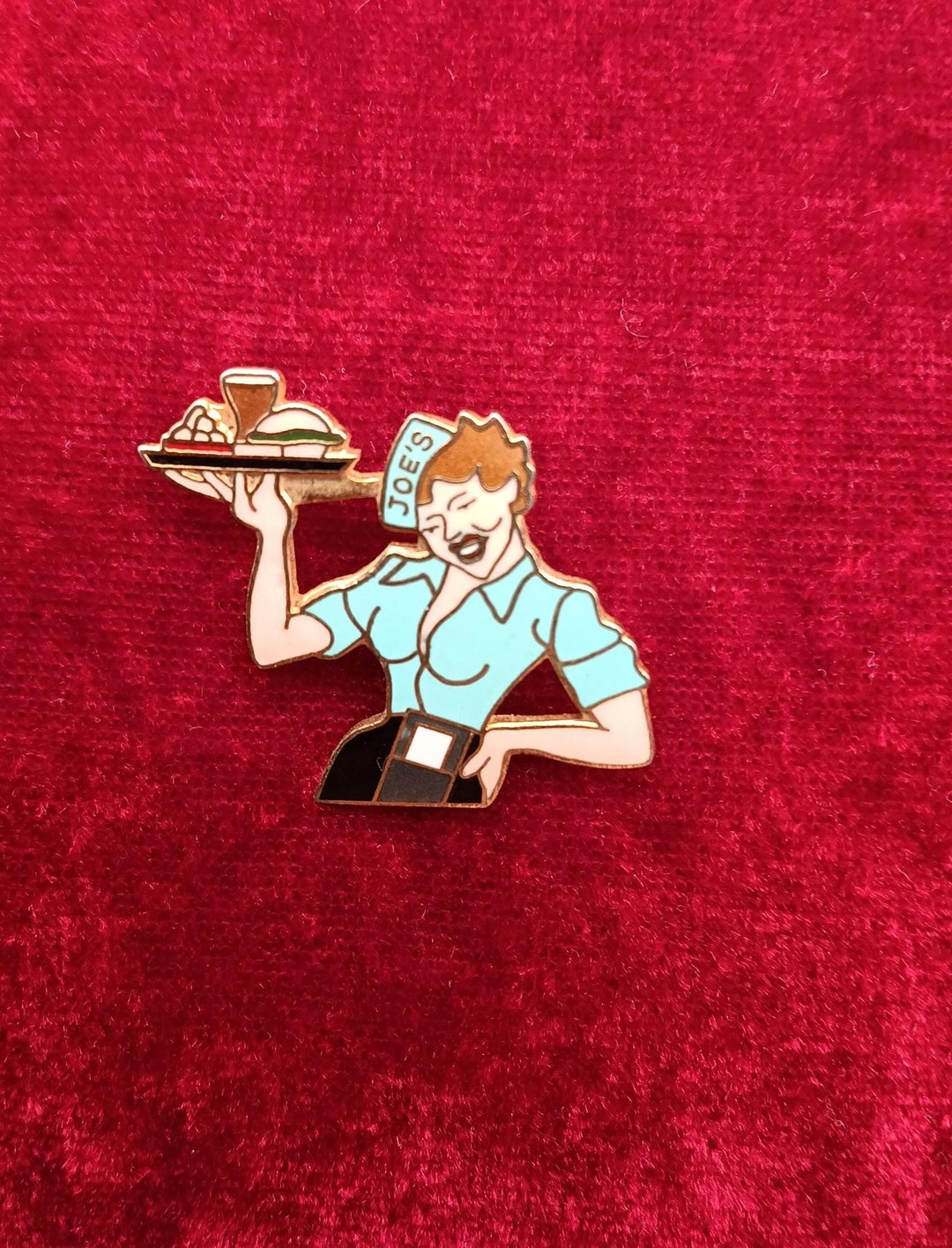 Car Hop Cutie Drive-in Diner Retro 50s Waitress Pin Roller Skates Fun ...
