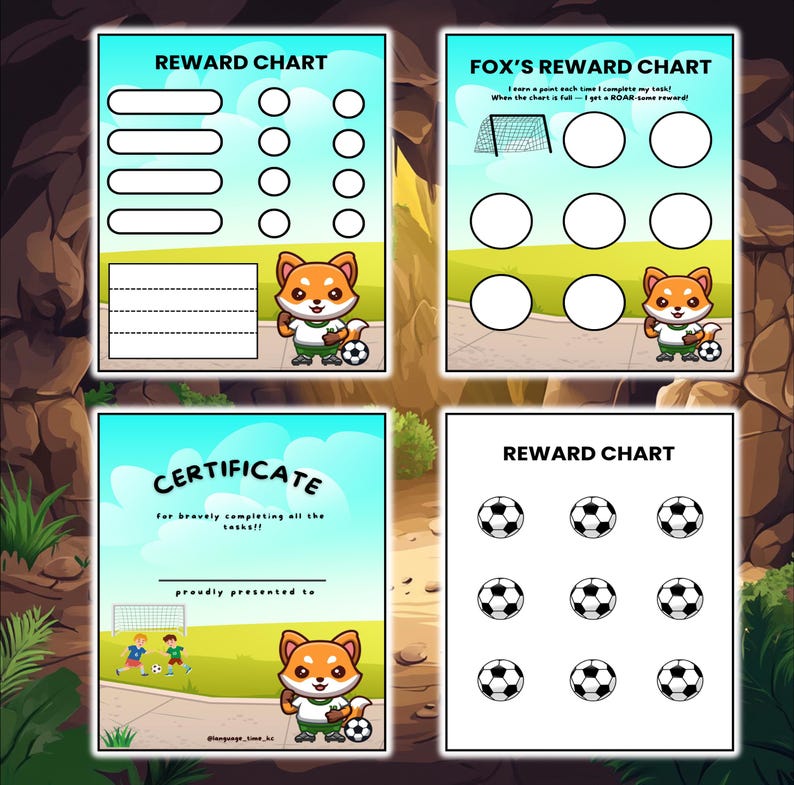 Fox Morning Routine Reward Chart for Kids | Visual Schedule Printable ...