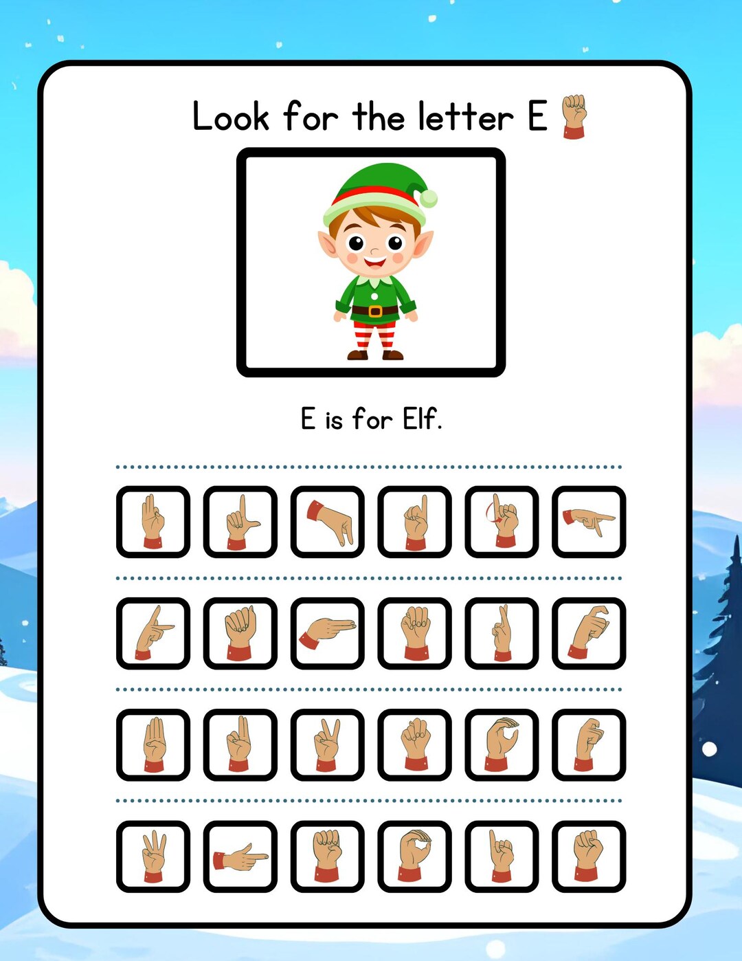 American Sign Language Preschool Christmas & Winter Vocabulary ...