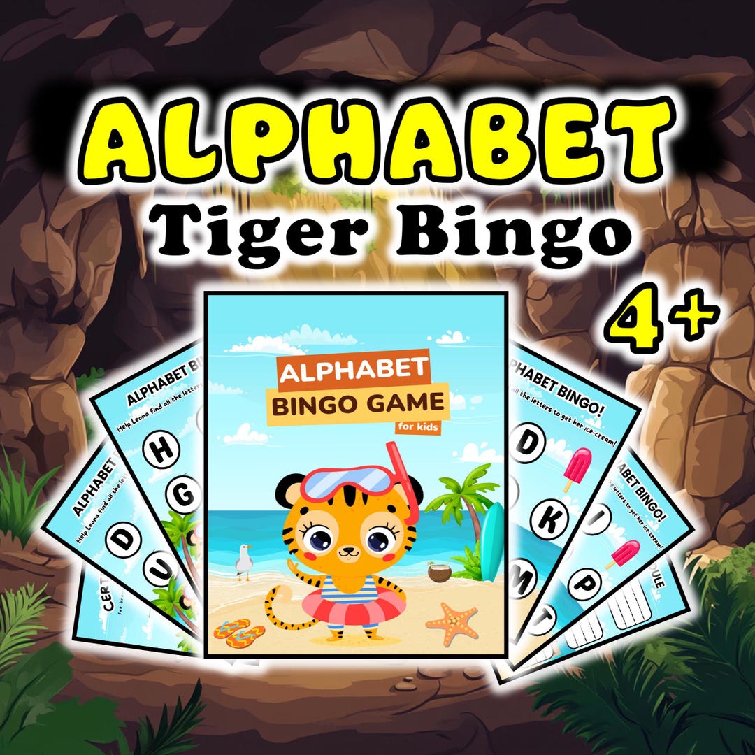 Cute Tiger Preschool ABC Bingo for Kids | Home School Alphabet Learning ...