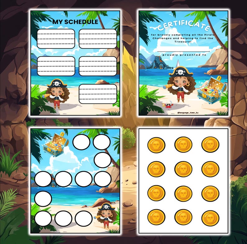 Cute Pirate Printable Reward Chart for Kids | Fun Printable Routine ...
