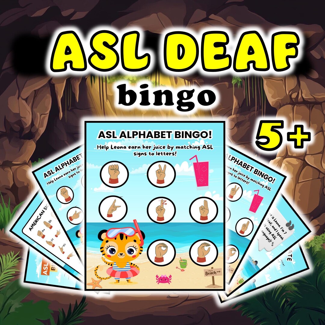 ASL Bingo Game With Leona the Tiger | Printable Sign Language Alphabet ...