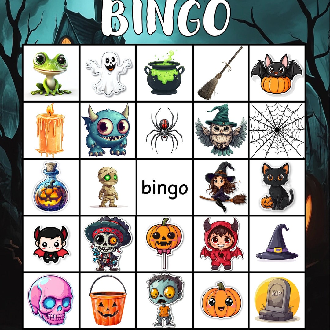 Halloween Monster Printable Activity Bingo Party Game - Etsy