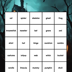 Halloween Monster Printable Activity Bingo Party Game - Etsy