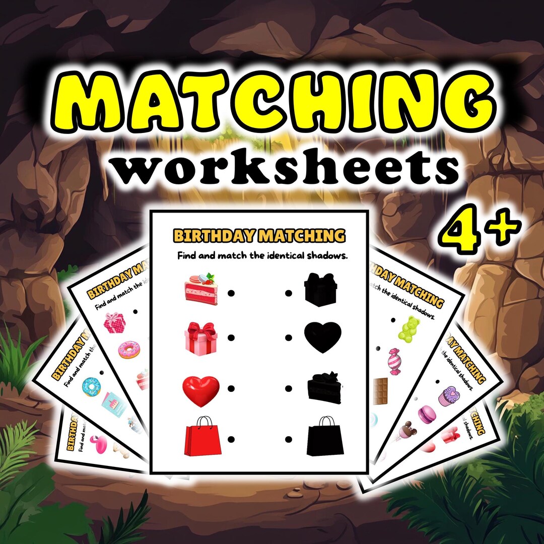 Birthday Shadow Matching | Printable Summer Preschool Game | Cute Fun ...