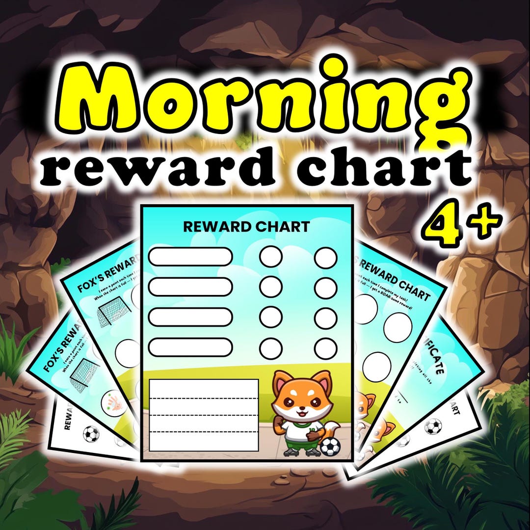 Fox Morning Routine Reward Chart for Kids | Visual Schedule Printable ...