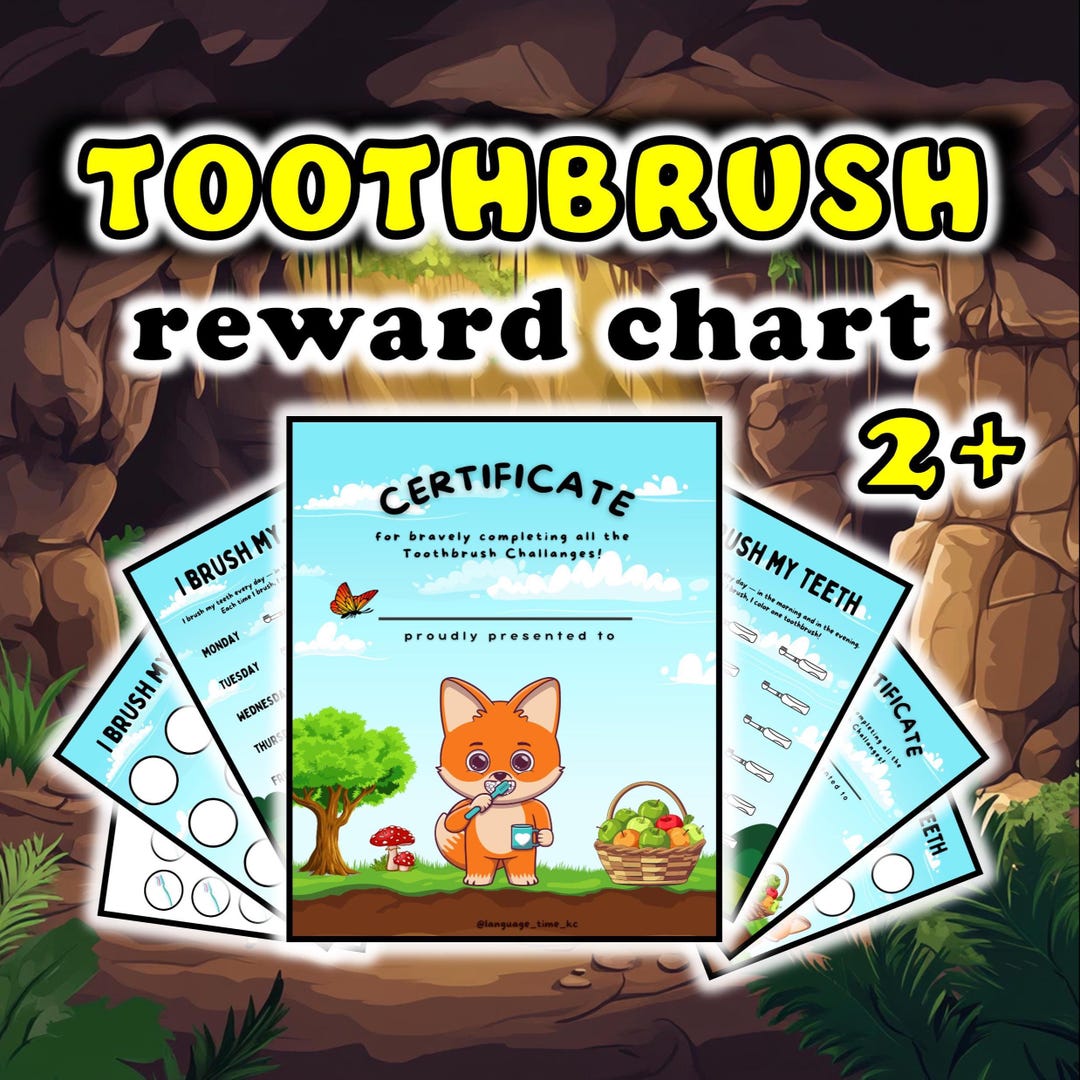 Brushing Teeth Routine Chart | Fox Theme | Dental Hygiene Reward Card ...