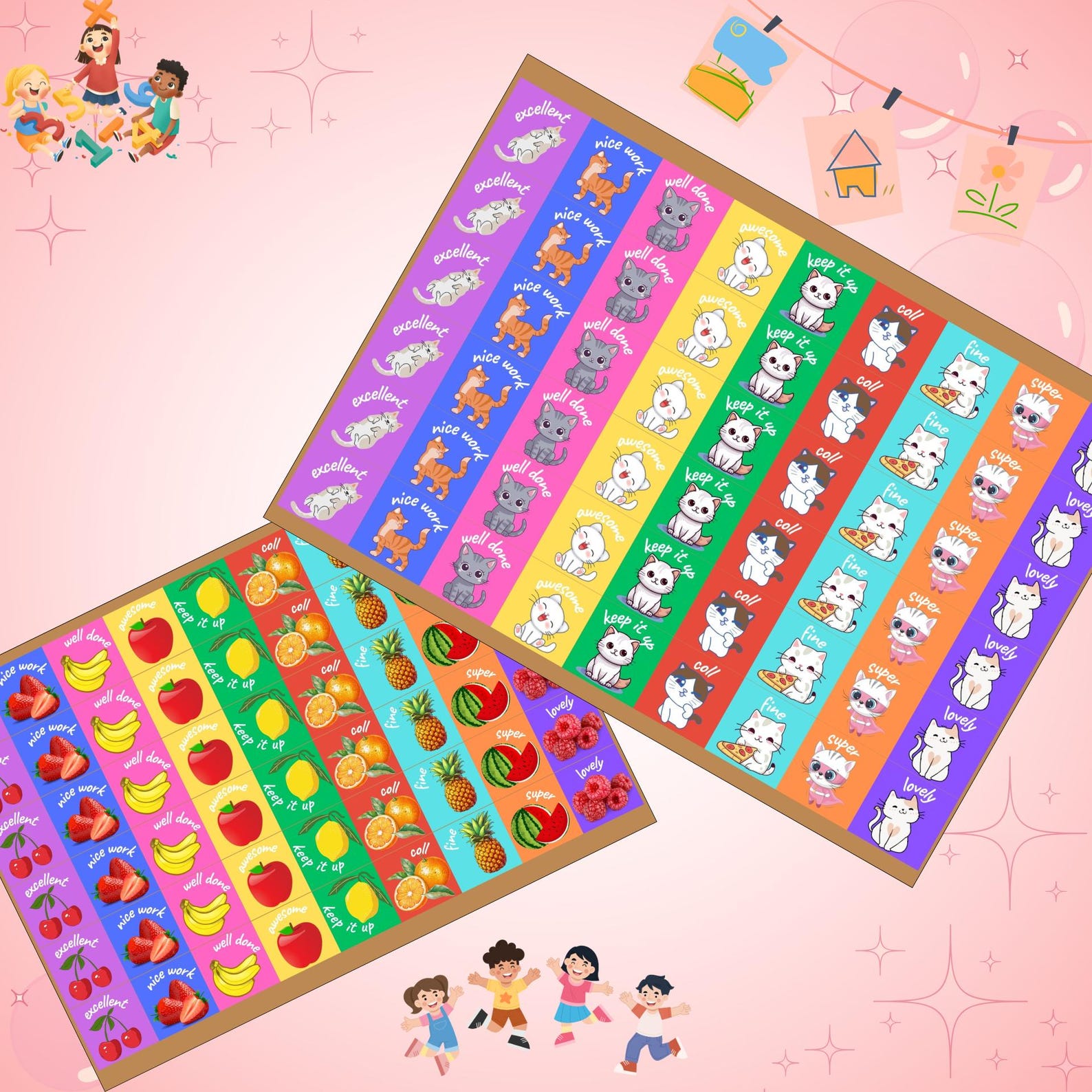 Printable Reward Stickers for Kids: Chores & School (PDF/PNG Digital ...