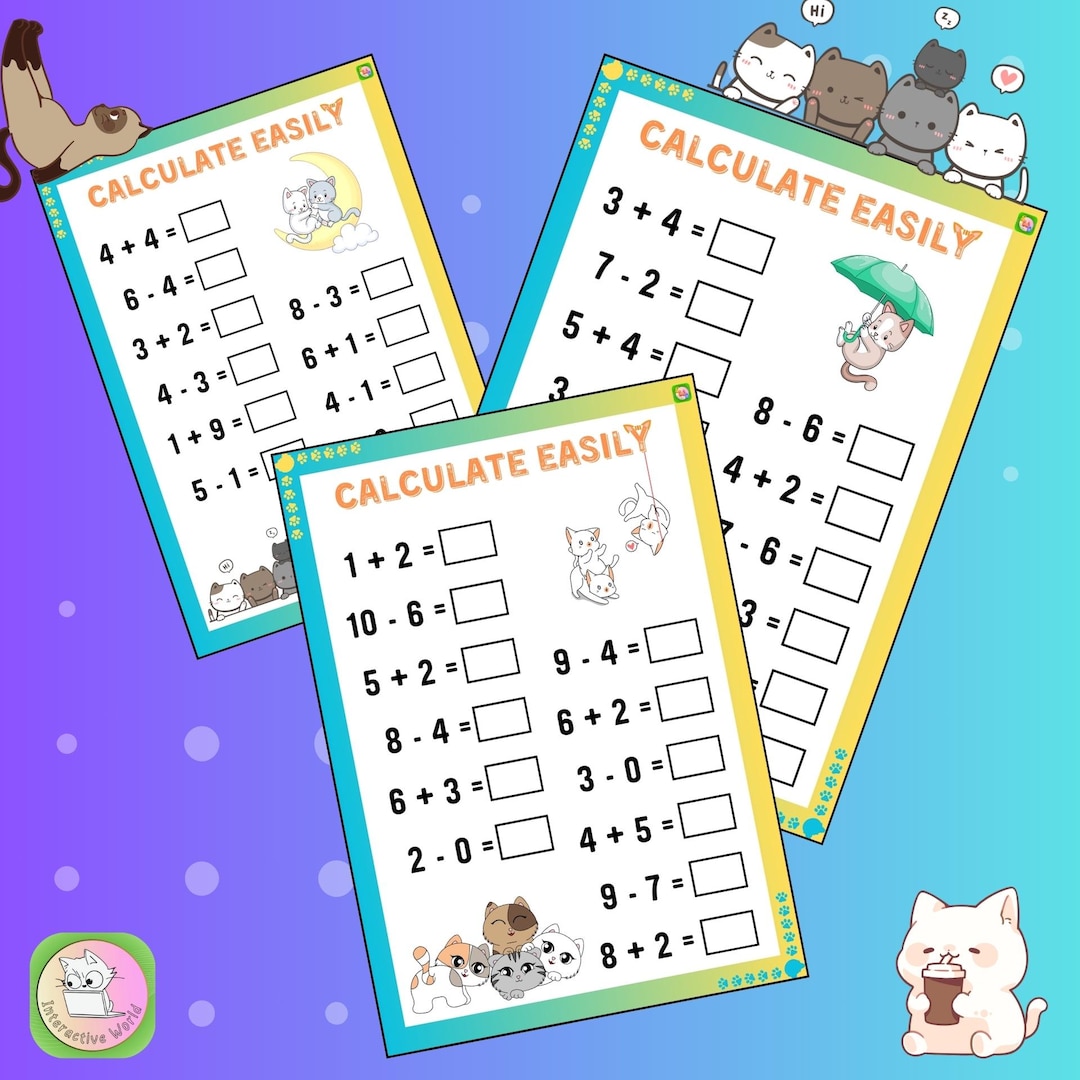 Mathematics for Kids "calculate Easily" - Etsy