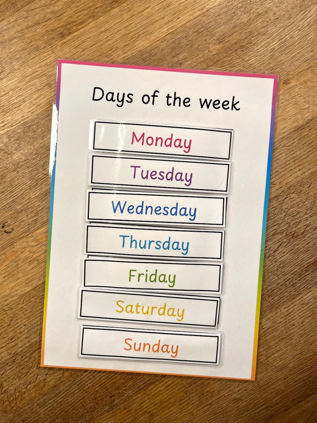Days of the Week Velcro Activity/pre-school/learning/childrens ...