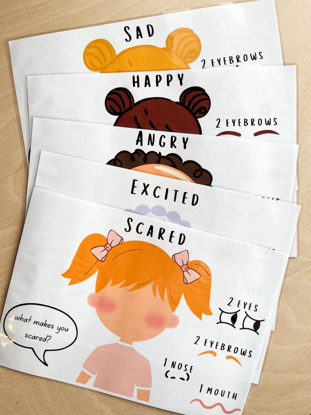 5 Pack Emotion Play-doh Mats/emotions Activity Mat/feelings Activity ...