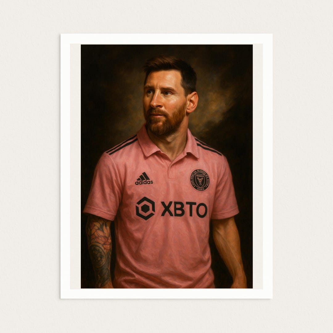 Lionel Messi Inter Miami Portrait: Soccer Legend Wall Art (digital ...