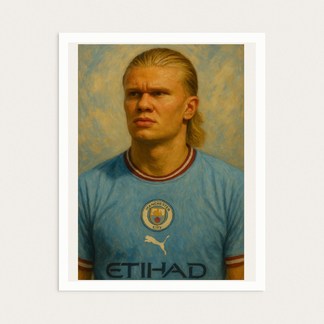 Erling Haaland Manchester City Portrait Print – Oil Painting Style ...