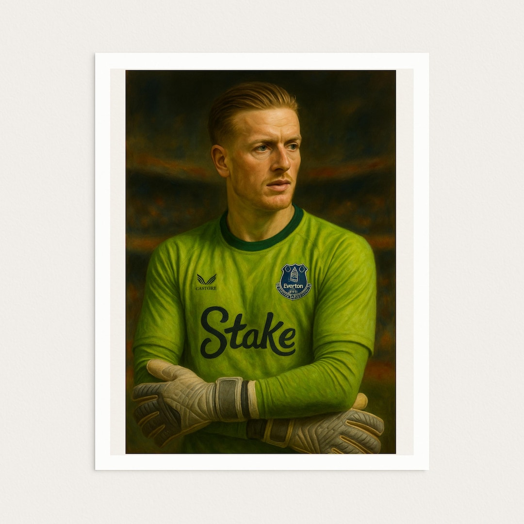 Jordan Pickford Portrait Art Print: Everton Football Gift (digital ...