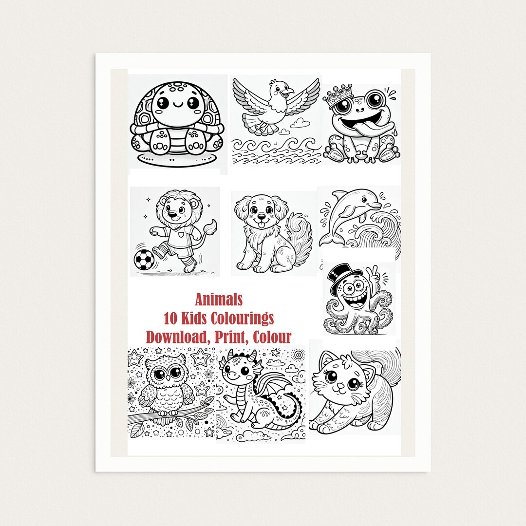 10 Fun Animal Colouring Pages for Kids | Printable Activity Sheets for ...
