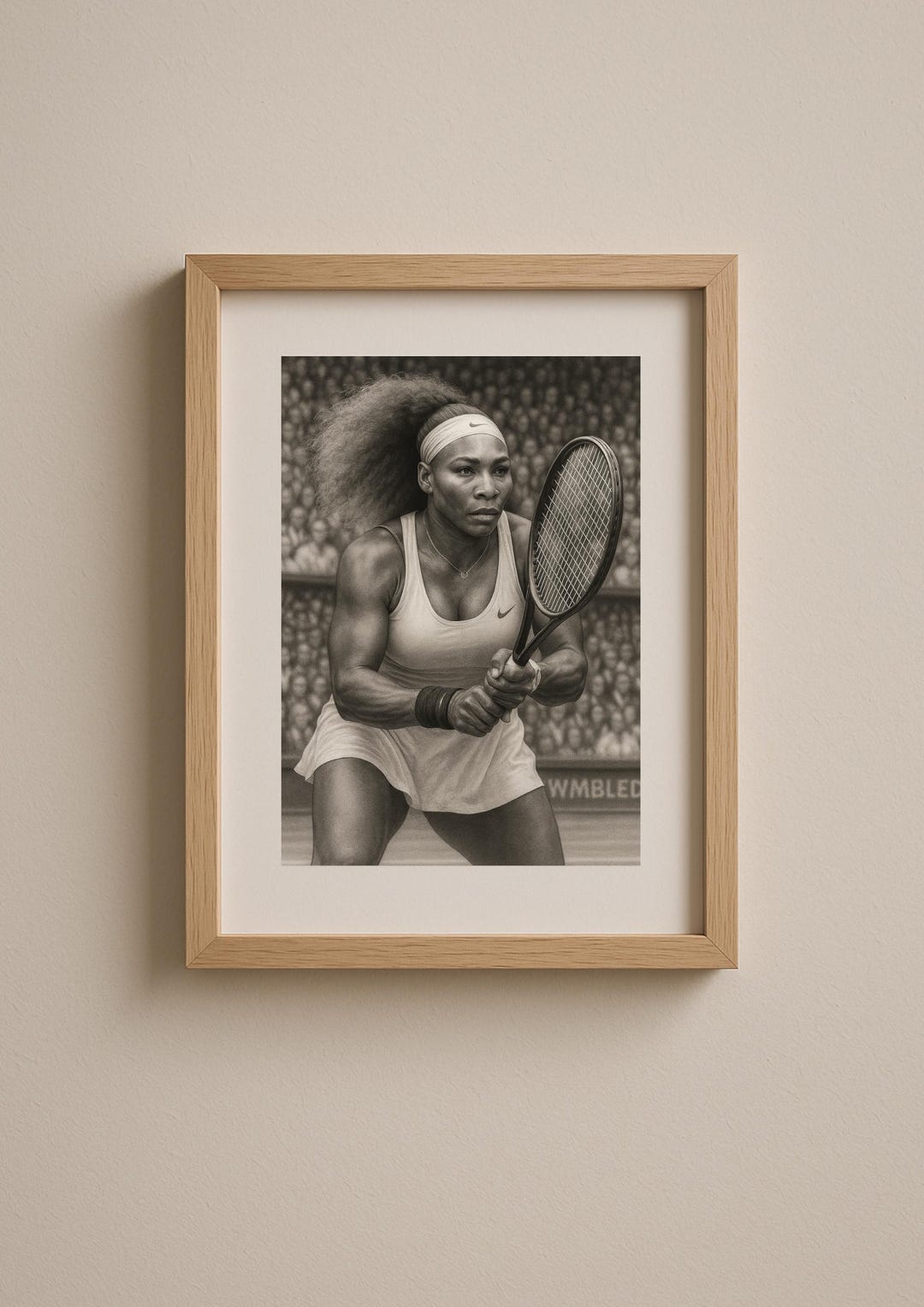 Serena Williams Tennis Poster Printable | Black and White Wimbledon Art ...