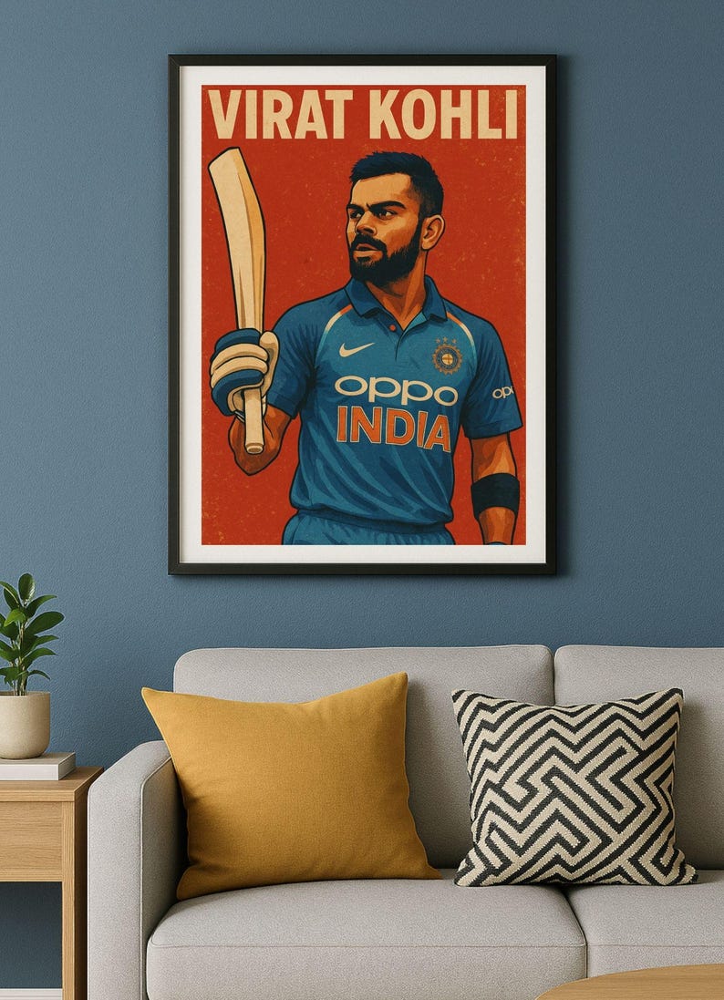 Virat Kohli Cricket Poster: Bold Indian Team Wall Art (digital Download ...