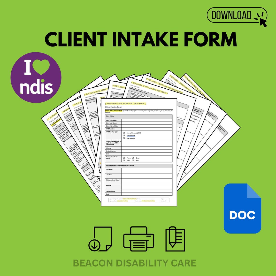 NDIS Client Intake Form-ndis Client Intake Form Word Participant ...