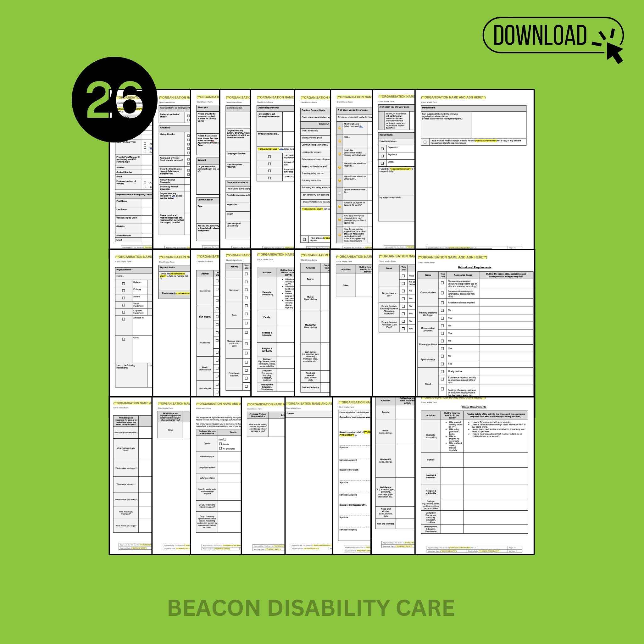 NDIS Client Intake Form-ndis Client Intake Form Word Participant ...