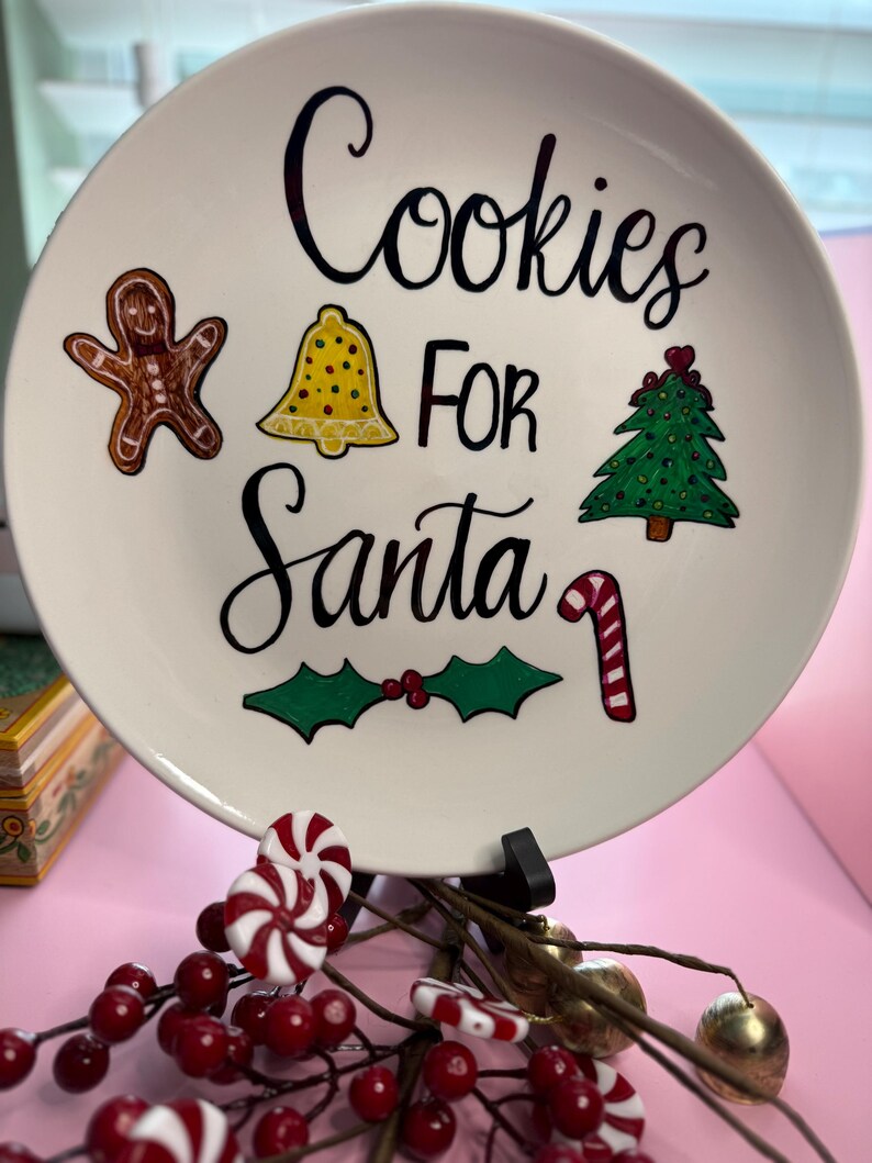 Decorative Hand-painted “cookies for Santa” Plates. - Etsy