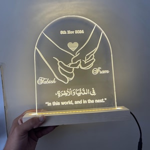 Custom Acrylic Couple Name Frame With LED Light, Romantic Personalized ...