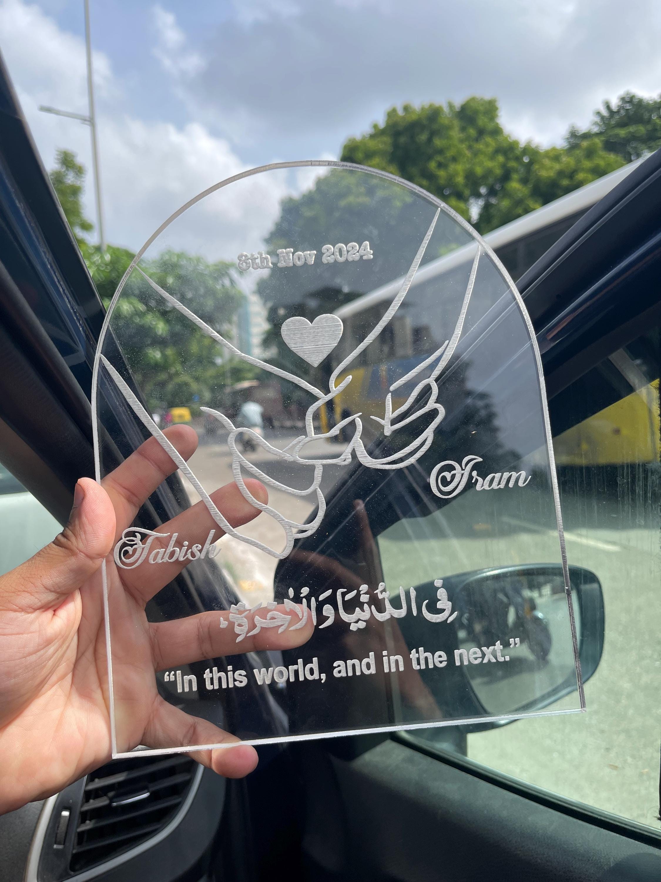 Custom Acrylic Couple Name Frame With LED Light, Romantic Personalized ...