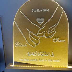 Custom Acrylic Couple Name Frame With LED Light, Romantic Personalized ...