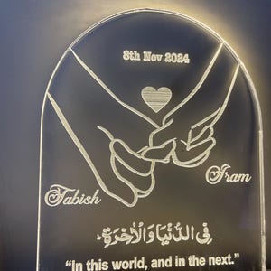 Custom Acrylic Couple Name Frame With LED Light, Romantic Personalized ...