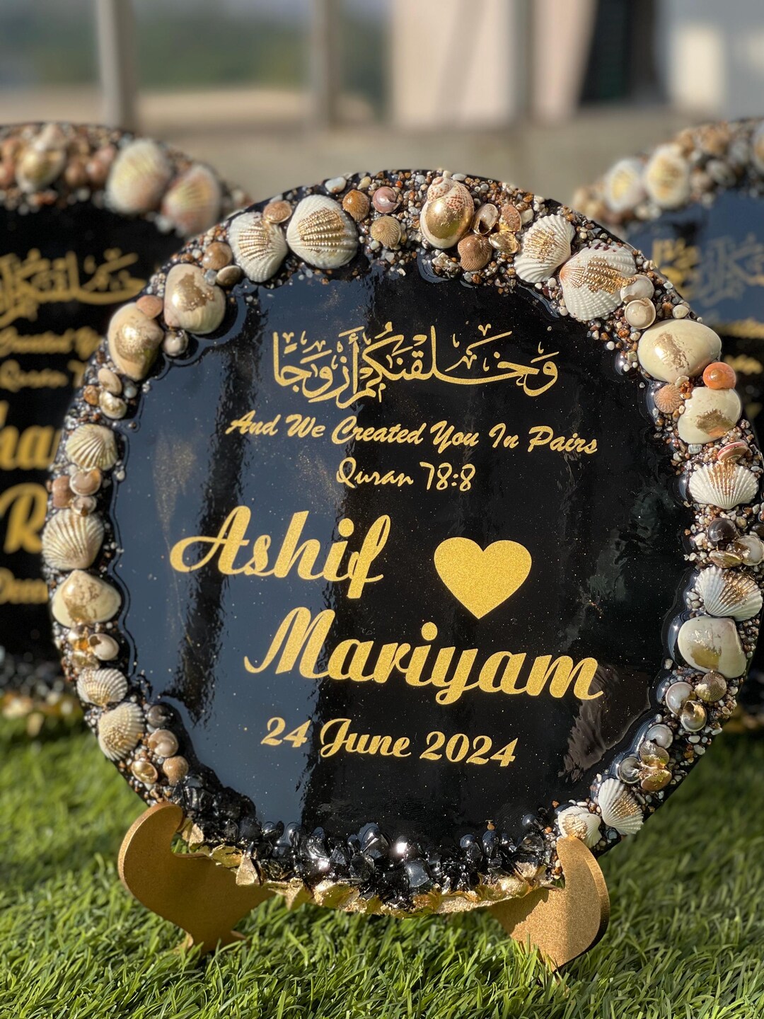 Sea Shell Resin Frame, Couple Name Frame, Celebrate Love and Faith With ...