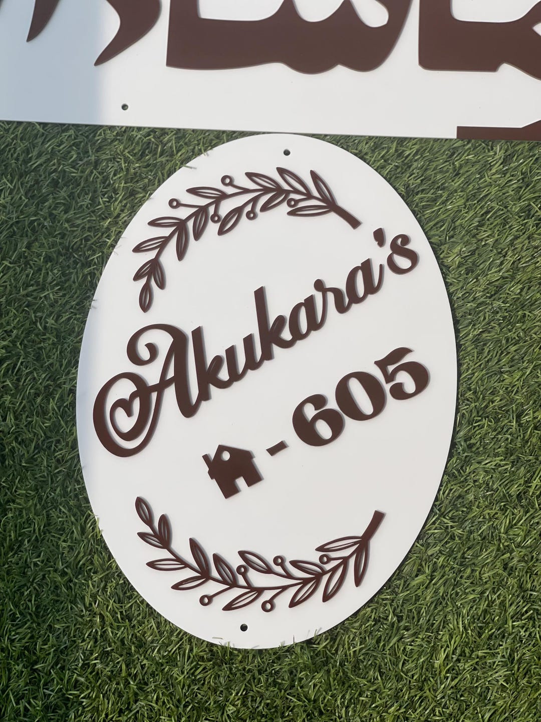 Oval Custom Acrylic House Number, Address or Name Plate – Modern ...