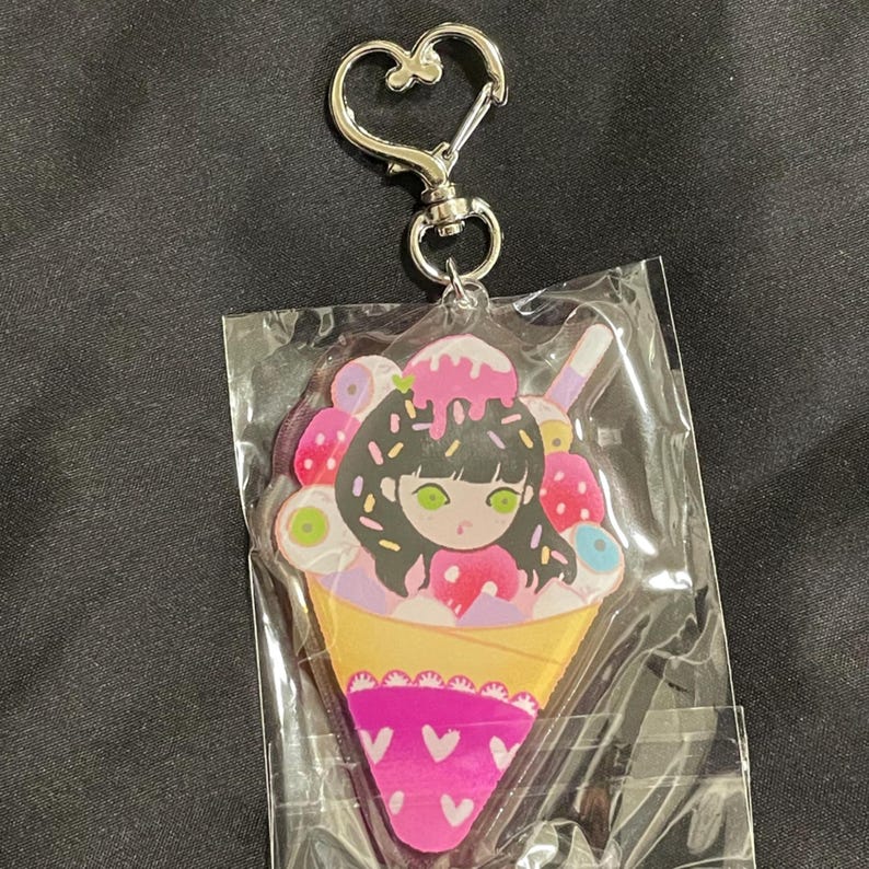 Indie Art Cute and Creepy Girl With Strawberry and Eye Ball Sweet Crepe ...