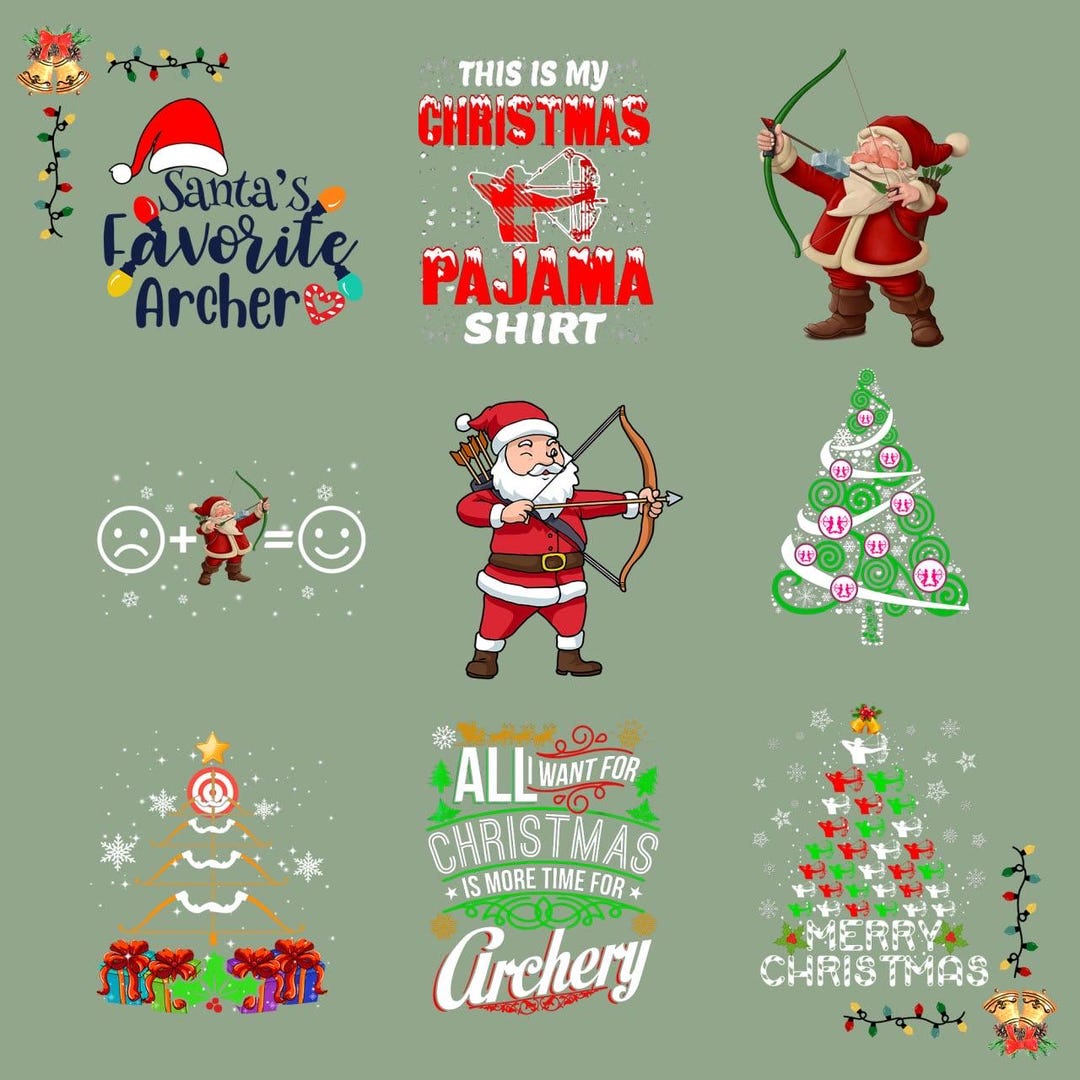 9 Designs Archery Christmas Png, Christmas Arrow Tree Png, Santa ...