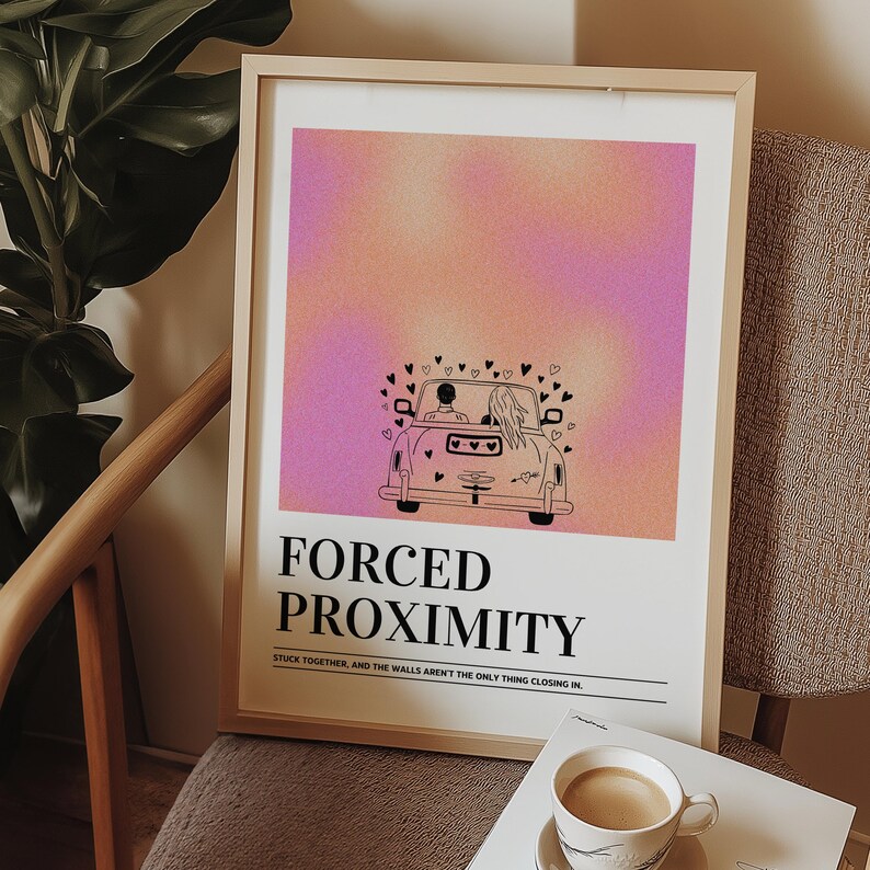 DIGITAL DOWNLOAD, Romance Book Poster, Forced Proximity, Wall Print ...