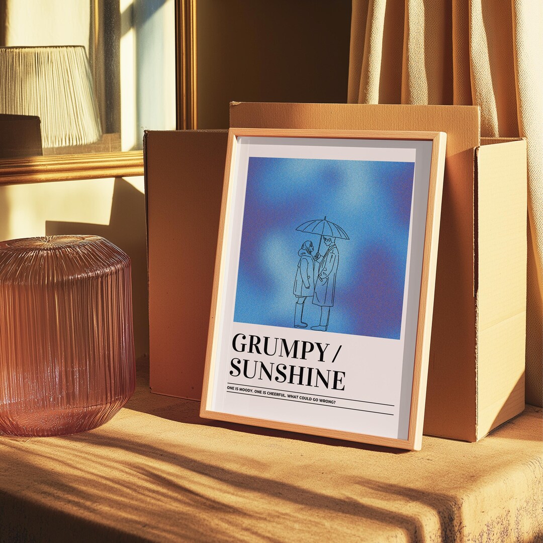 DIGITAL DOWNLOAD, Romance Book Poster, Grumpy Sunshine, Wall Print ...
