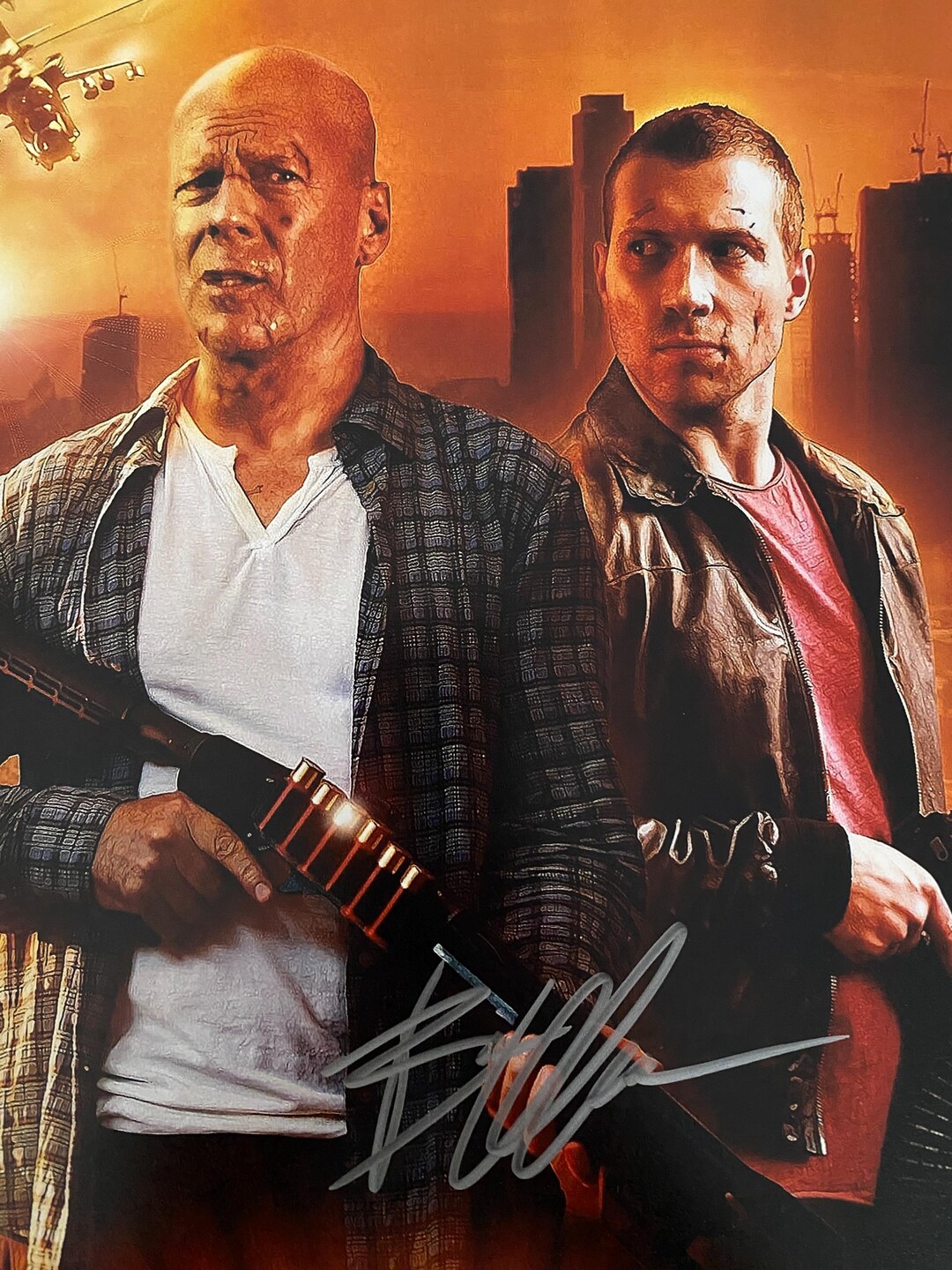 Die Hard Bruce Willis Original Autographed Photo - Framed - Etsy
