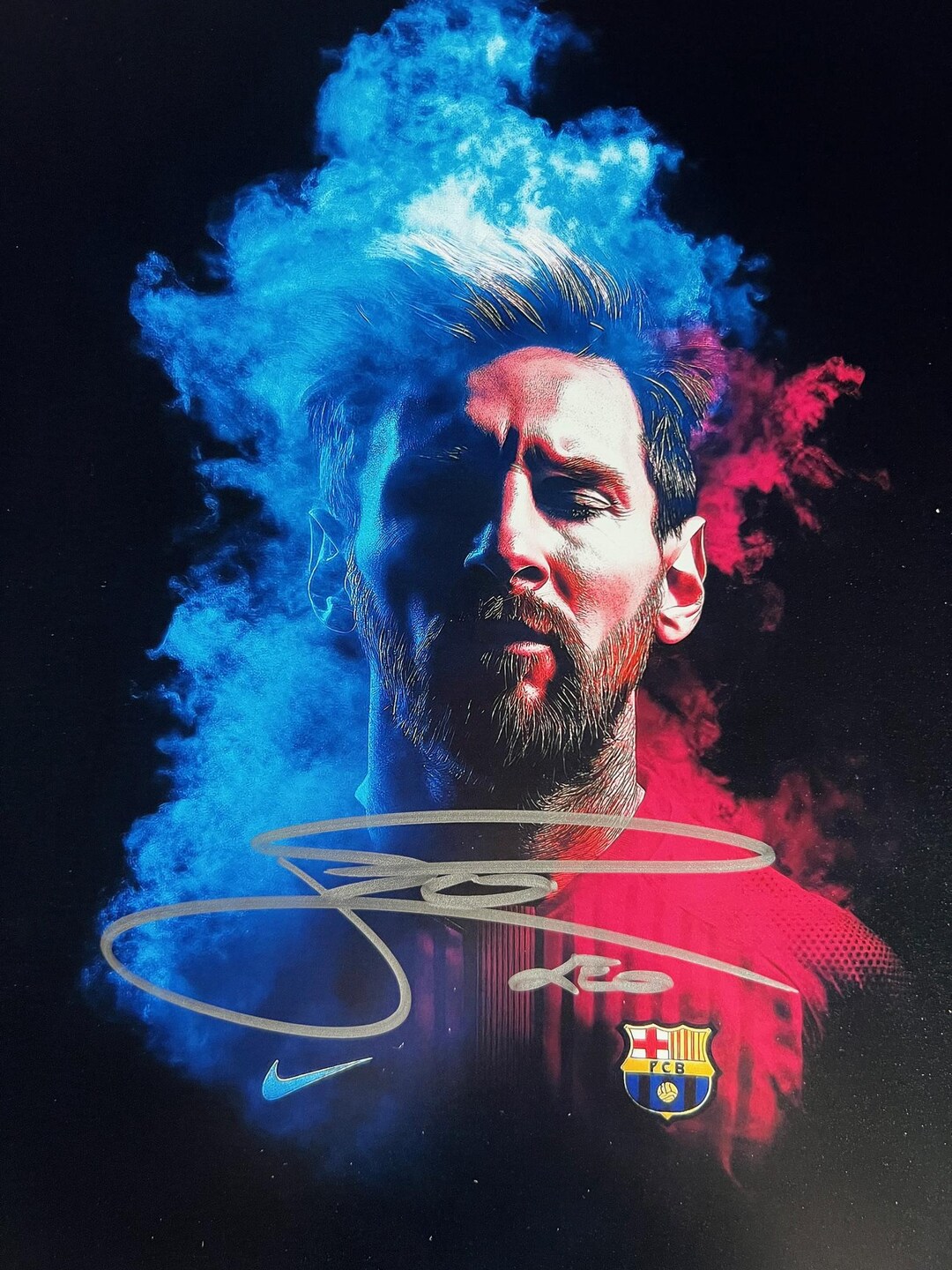 Lionel Messi Original Autographed Photo - Framed - Etsy