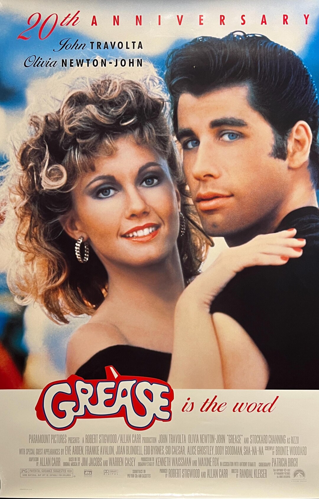 Grease 20th Anniversary Re-release of Original Movie Poster - Etsy