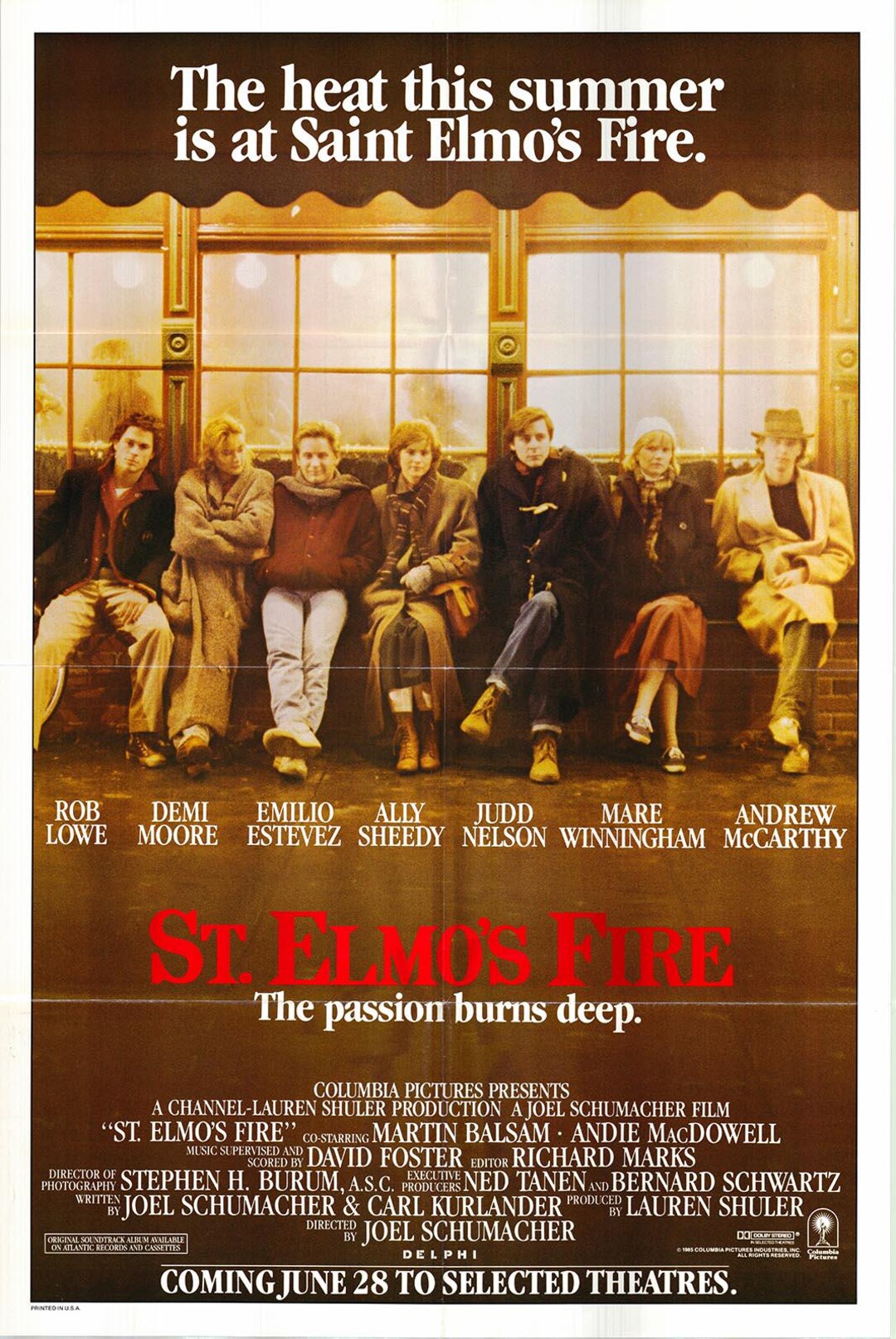 St. Elmo's Fire Original 1985 Vintage One Sheet Poster - Etsy
